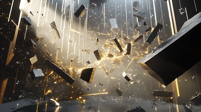 A Scene of Destruction with a Lot of Debris and Rubble Stock Photo ...