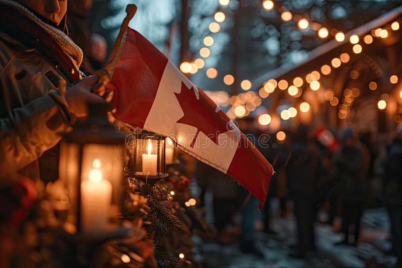Scene Dominated by the Iconic Maple Leaf, Rendered in Striking Red ...