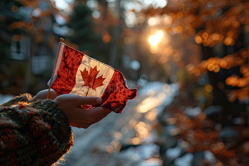 Scene Dominated by the Iconic Maple Leaf, Rendered in Striking Red ...