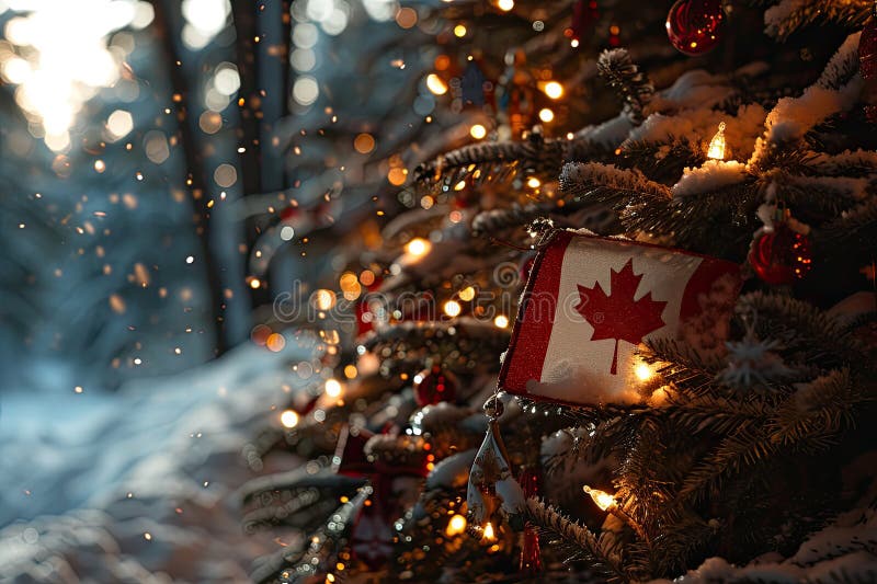 Scene Dominated by the Iconic Maple Leaf, Rendered in Striking Red ...