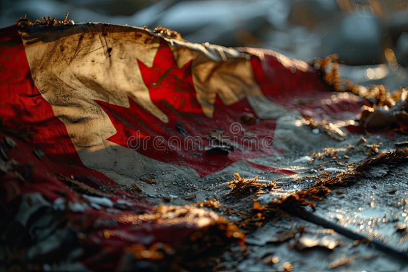 Scene Dominated by the Iconic Maple Leaf, Rendered in Striking Red ...