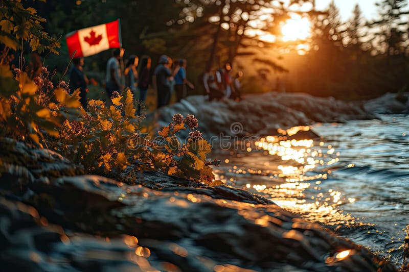 Scene Dominated by the Iconic Maple Leaf, Rendered in Striking Red ...