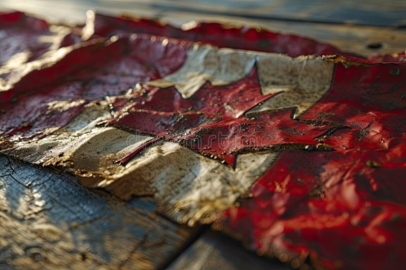 Scene Dominated by the Iconic Maple Leaf, Rendered in Striking Red ...