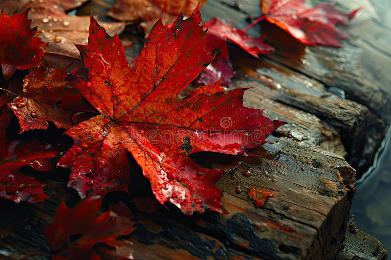 Scene Dominated by the Iconic Maple Leaf, Rendered in Striking Red ...