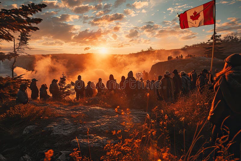 Scene Dominated by the Iconic Maple Leaf, Rendered in Striking Red ...