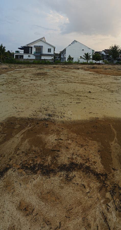 Scene at the Drywall Mud from the Stagnant Pool of Rainwater. Stock ...