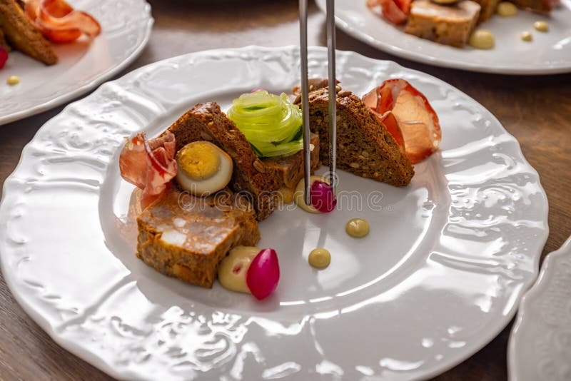 Scene Encapsulates the Art of Culinary Presentation Stock Image - Image ...