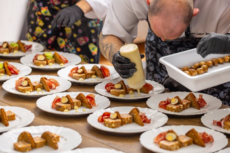 Scene Encapsulates the Art of Culinary Presentation Stock Photo - Image ...