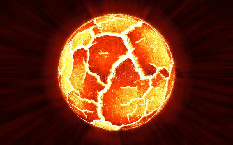 Scene of Exploding Planet from Its Core, Illustration Stock ...