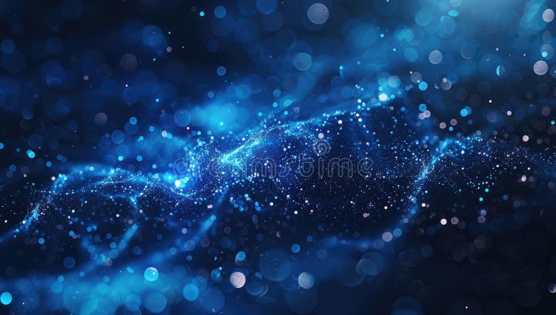 The Scene Features a Blue Backdrop with Undulating Waves and Sparkling ...