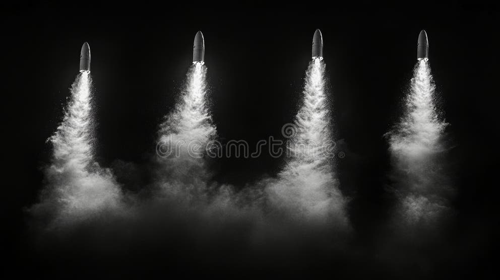 The Scene Features a Modern Rocket Launch, Replete with a Realistic Jet ...