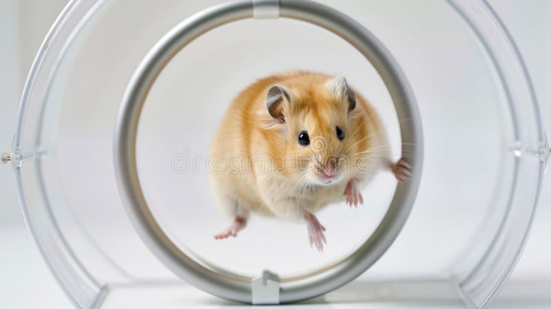 The Scene Features a Sleek, Modern Hamster Wheel Placed in a Clean ...