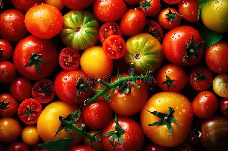 The Scene is Filled with a Plethora of Tomatoes, Each Displaying ...