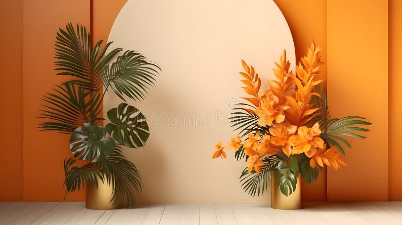 Scene with Flowers Scene Interior Design Stock Illustration ...