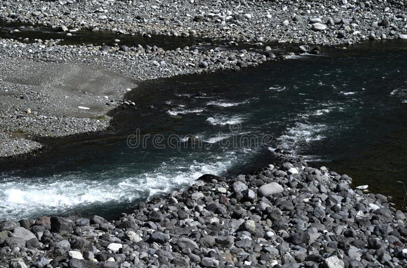 Scene of Flowing Water in a Spring Stream in Japan. Stock Image - Image ...