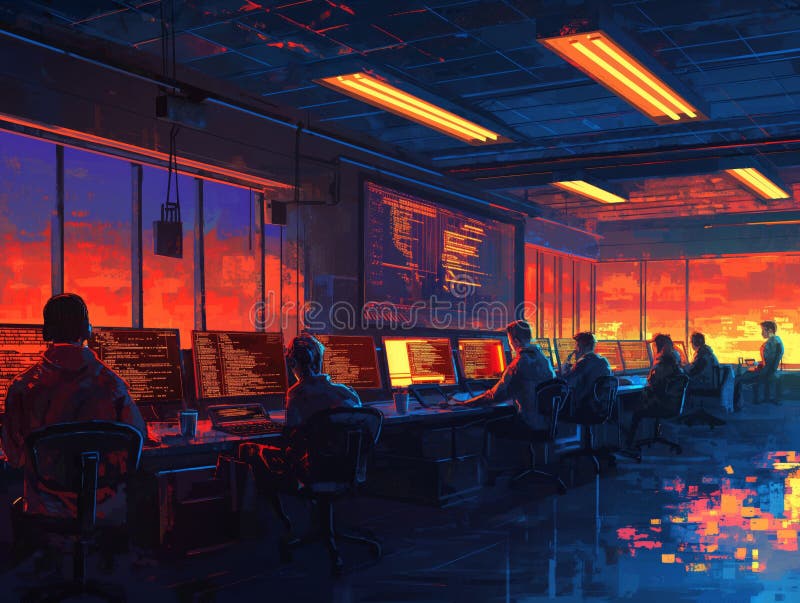 Scene is Focused and Intense, As the People are Working on Their ...