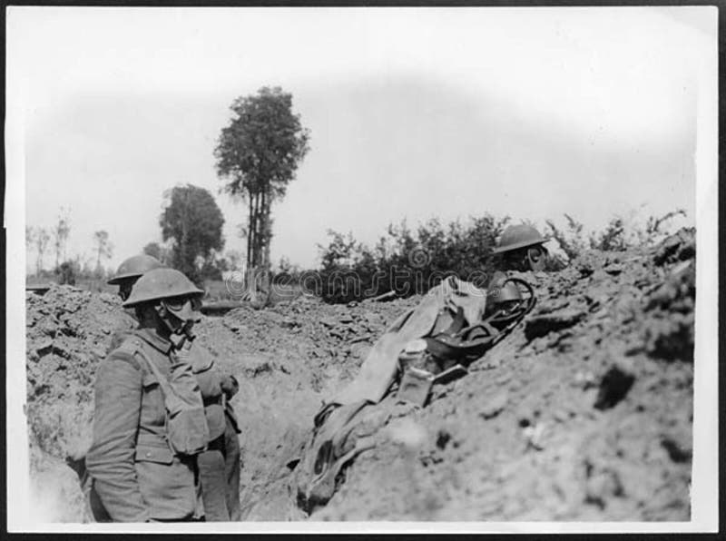 Scene In A Front Line Trench During An Actual Gas Attack Picture. Image ...