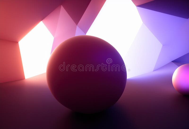 Scene with Geometric Figures. Composition of Abstract Shapes. 3D ...