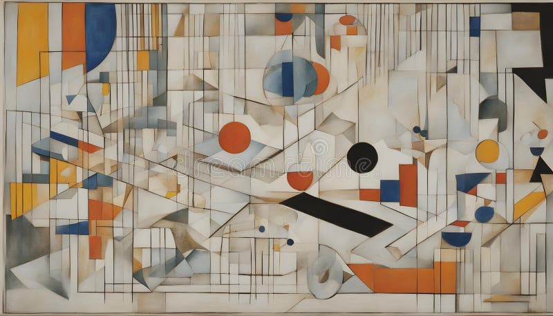 Scene with Geometrical Forms Stock Illustration - Illustration of ...