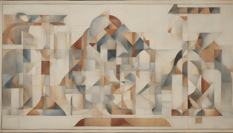 Scene with Geometrical Forms Stock Illustration - Illustration of ...