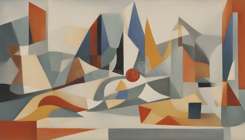 Scene with Geometrical Forms Stock Illustration - Illustration of ...