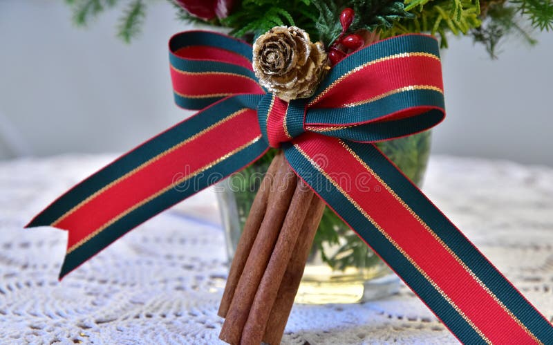 Scene of Green and the Red Ribbon Stock Photo - Image of ribbon, indoor ...