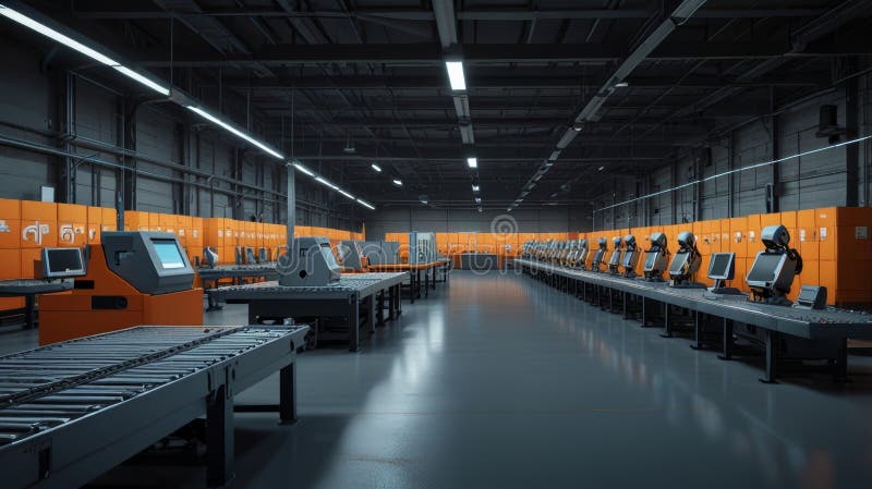 A Scene of a High-tech Robotic Mail Distribution Center Stock Image ...