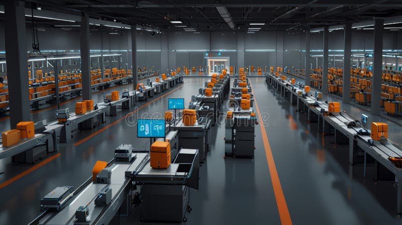 A Scene of a High-tech Robotic Mail Distribution Center Stock Image ...