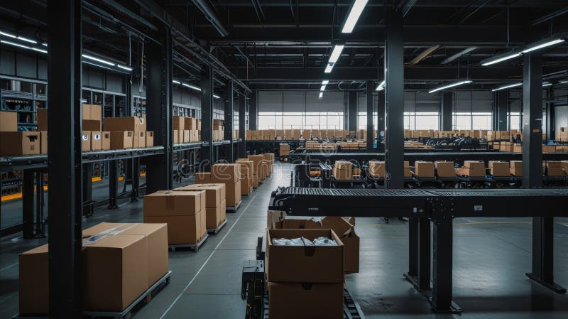 A Scene of a High-tech Robotic Mail Distribution Center Stock Image ...