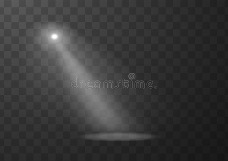 Scene Illumination, Bright Lighting, Vector White Projector Light Beam ...