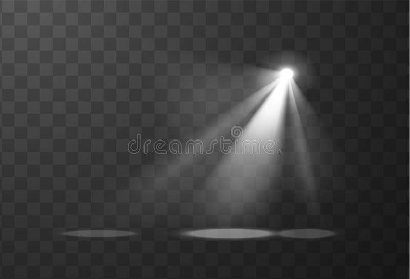 Scene Illumination, Bright Lighting, Vector White Projector Light Beams ...
