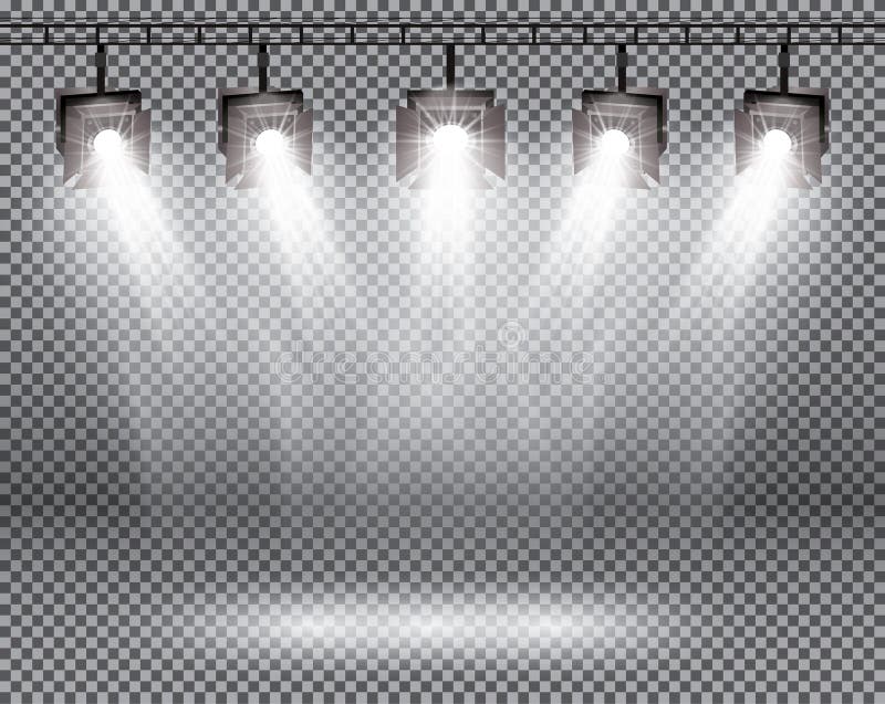 Scene Illumination Effects with Spotlights on Transparent Stock Vector ...