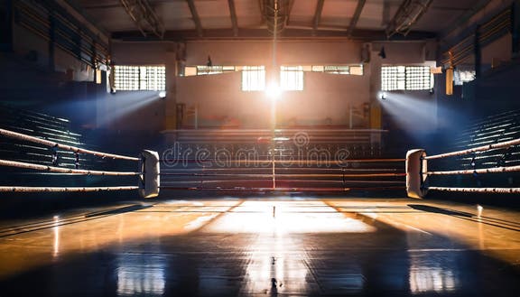 Scene Inside the Boxing Ring Looking Out Over the Stadium Stock ...