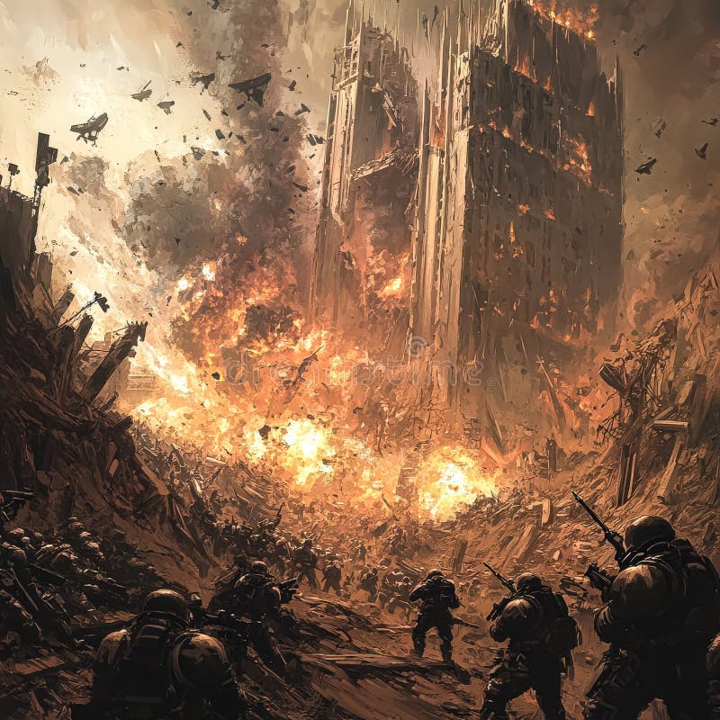 Scene is Intense and Chaotic Stock Image - Image of military, operation ...