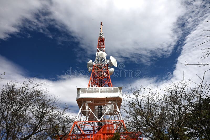 Scene of a Japanese Television Antenna. Stock Image - Image of tower ...