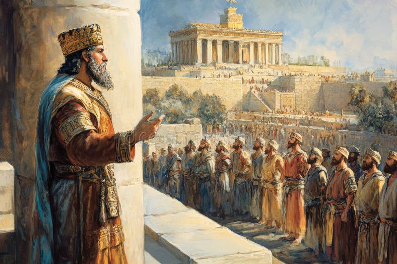 A Scene of King Solomon Overseeing the Construction of the Temple of ...