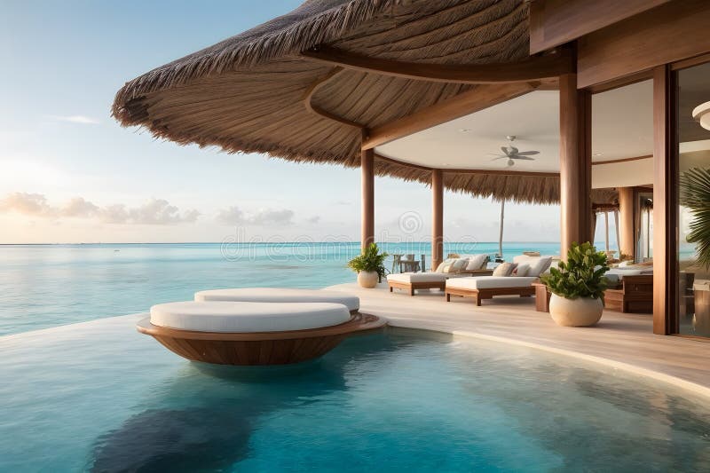 A Scene of a Luxurious Island Resort Stock Image - Image of paradise ...