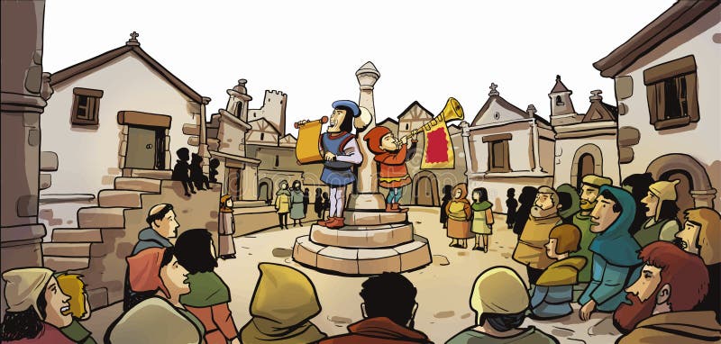 Illustration of Medieval King S Messenger. Stock Illustration - Illustration of medieval ...