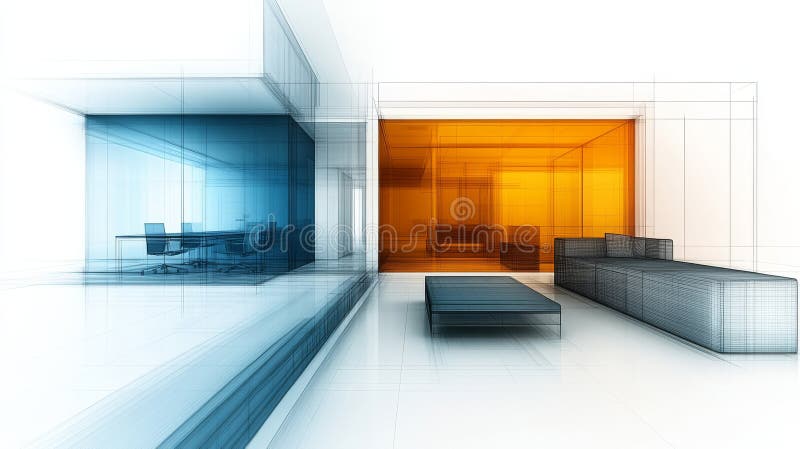 A Scene of Modern Architecture with a Figure in a Streamlined ...