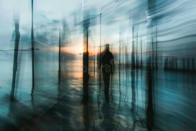 Scene is Mysterious and Eerie, As the Person S Silhouette is Barely ...