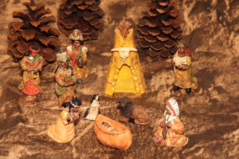 Scene Of Nativity By Aboriginal. Stock Photo - Image of jesus, faith ...