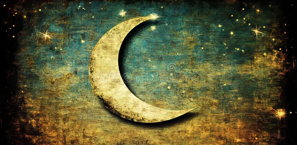 A Scene of the Night Sky with Two Moons and Stars, Visible Above the ...