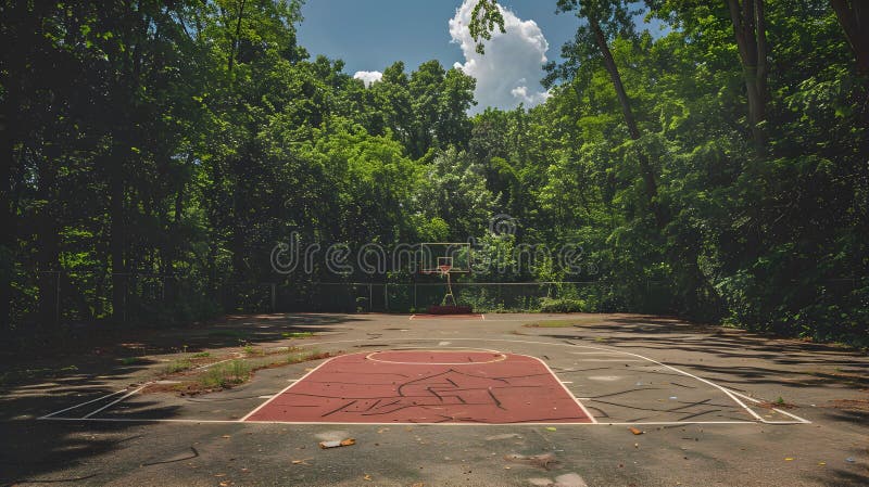A Scene of an Outdoor Basketball Field Stock Image - Image of game ...
