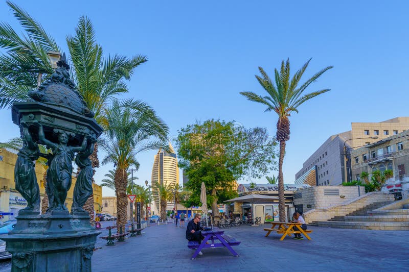 Scene of the Paris Square, in Haifa Editorial Stock Photo - Image of ...