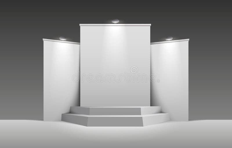 Scene Presentations Board, Table White Display. Vector Stock Vector ...