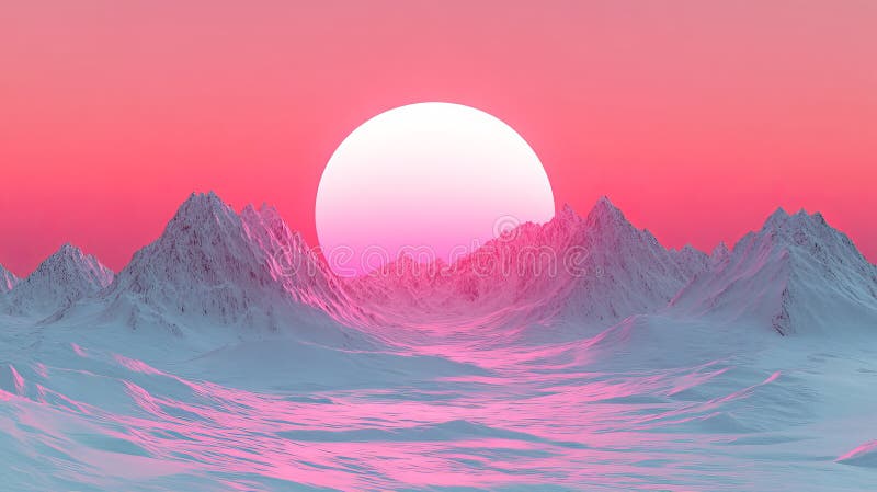 The Scene Presents a Peaceful, Abstract Landscape with a Smooth ...