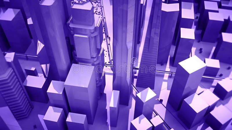 Scene of the Purple Skyscrapers. Stock Photo - Image of background ...