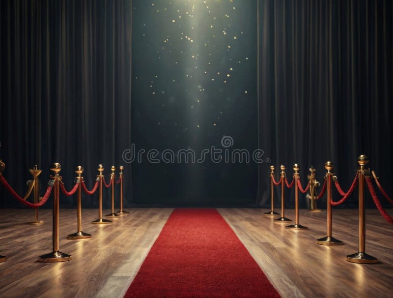 A Scene with a Red Carpet and Stars on it. Generated by AI Stock ...