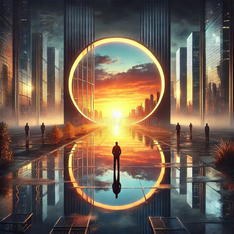 A Scene of Reflection a Scene of Reflection Such As a Person Loo Stock ...