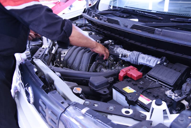 Car Maintenance and Inspection Work. Stock Photo - Image of checkup ...